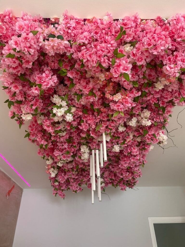 Pink Cherry Blossom Flower Ceiling Flower Ceiling - IVY CRUZ