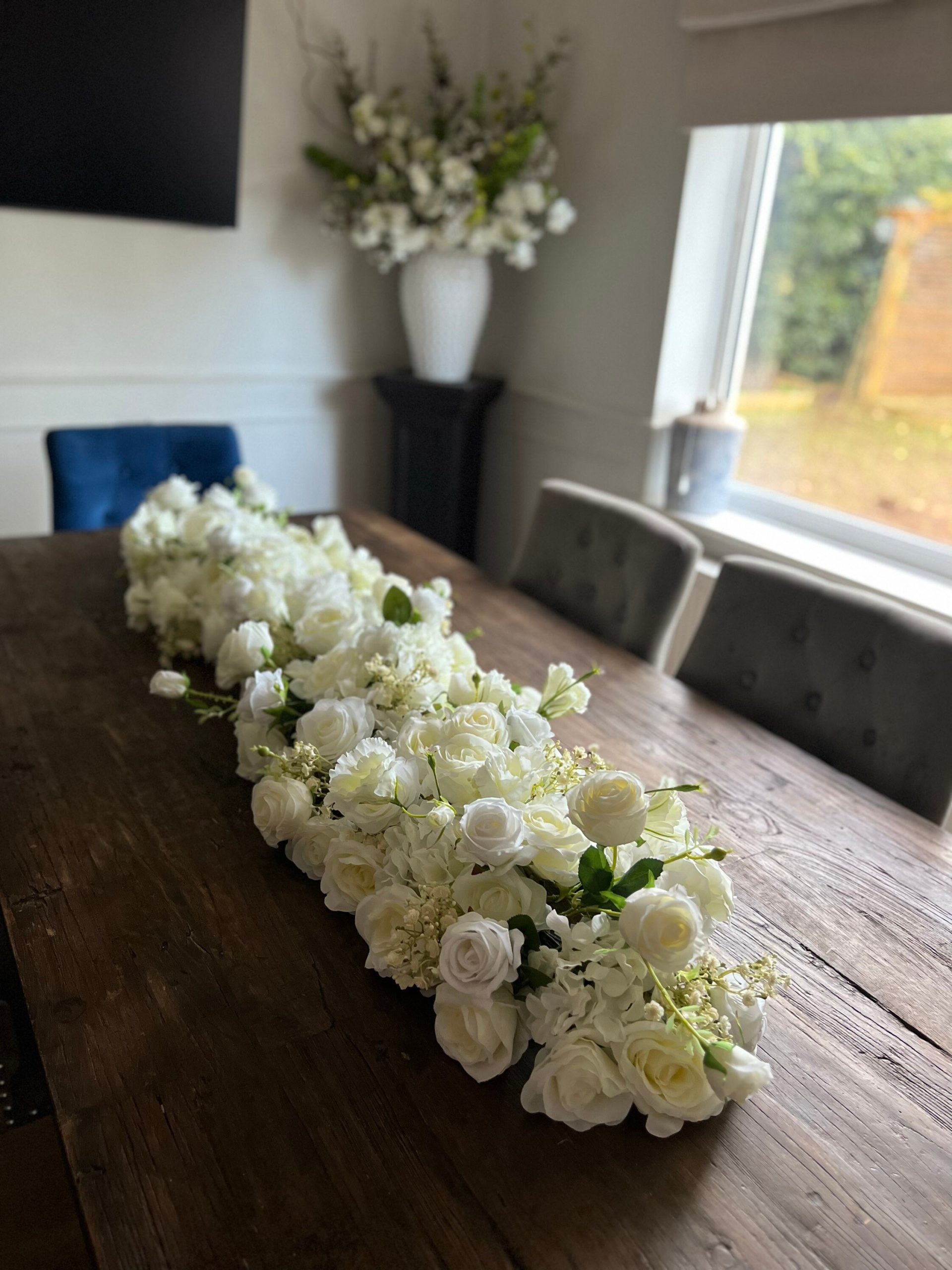 Bridal Rose Flower Garland - Table Runner - IVY CRUZ