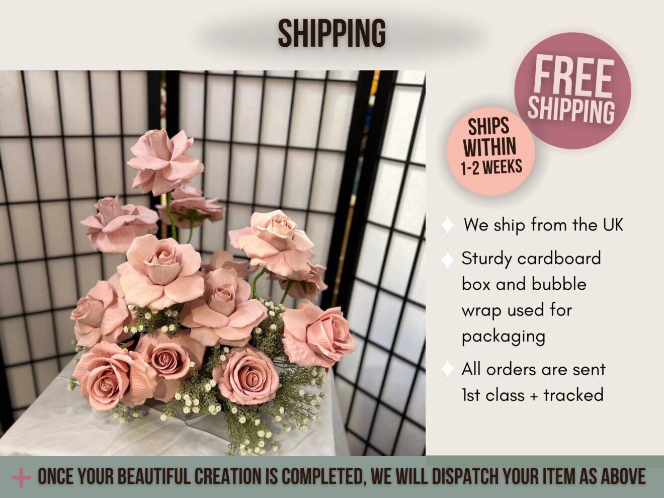 Pink Roses Low Flower Wedding Centrepiece - IVY CRUZ