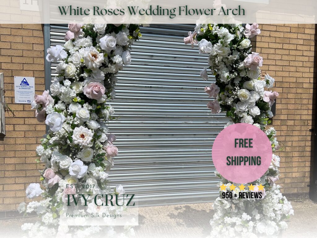 Bridal White Flower Columns | Wedding Column Set | IVY CRUZ