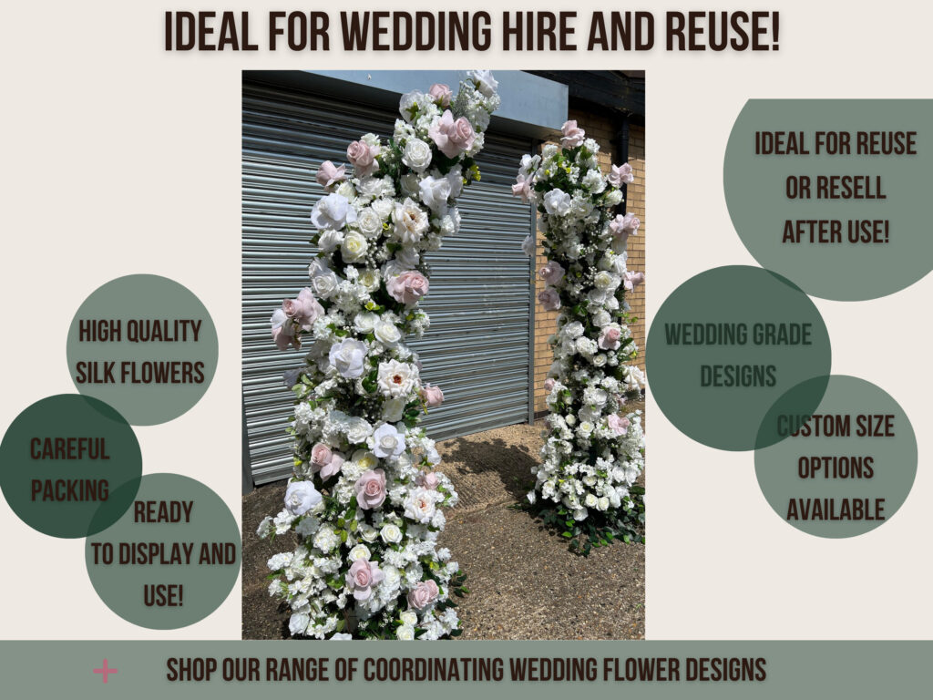 Bridal White Flower Columns | Wedding Column Set | IVY CRUZ