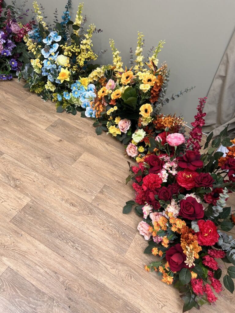 Rainbow Floral Floor Arrangements – Modular 2ft Artificial Flower ...